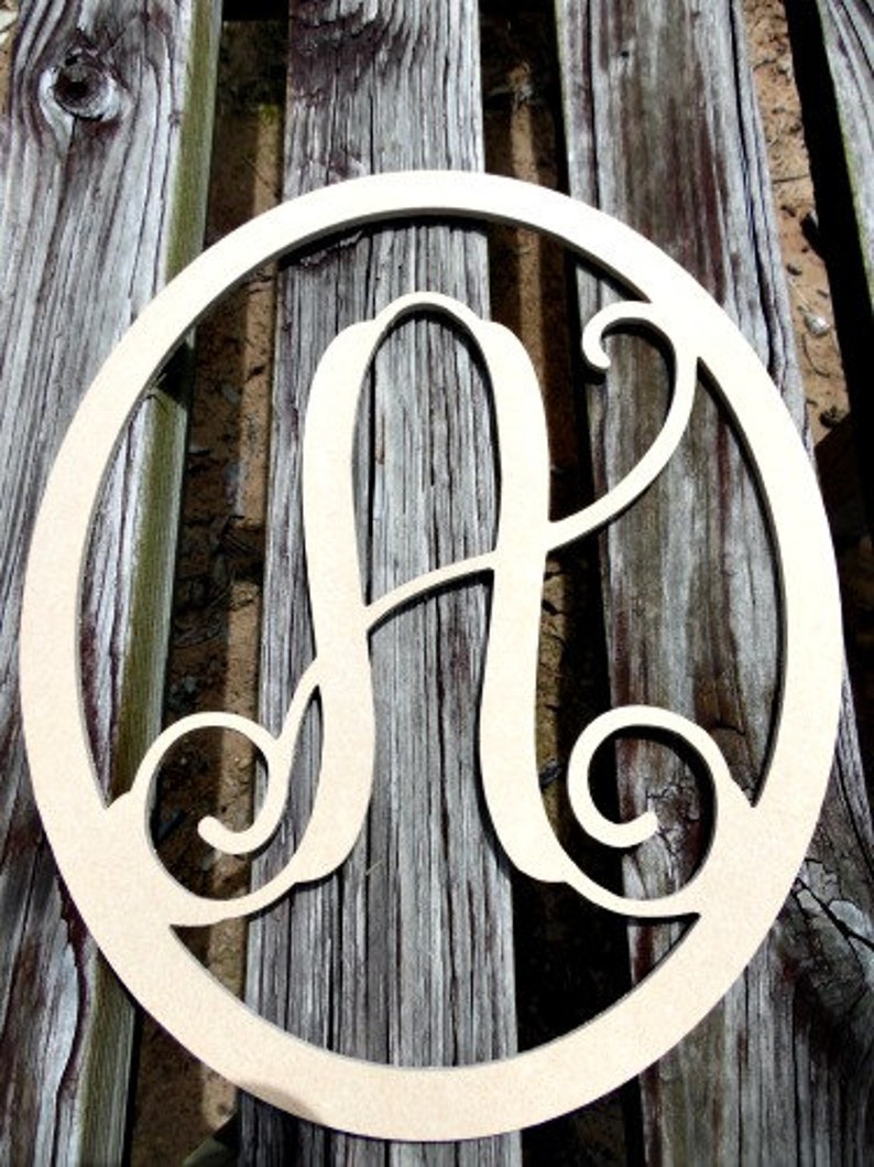 Small Wood Monogram Letter Door Hanger Framed Letter - Etsy