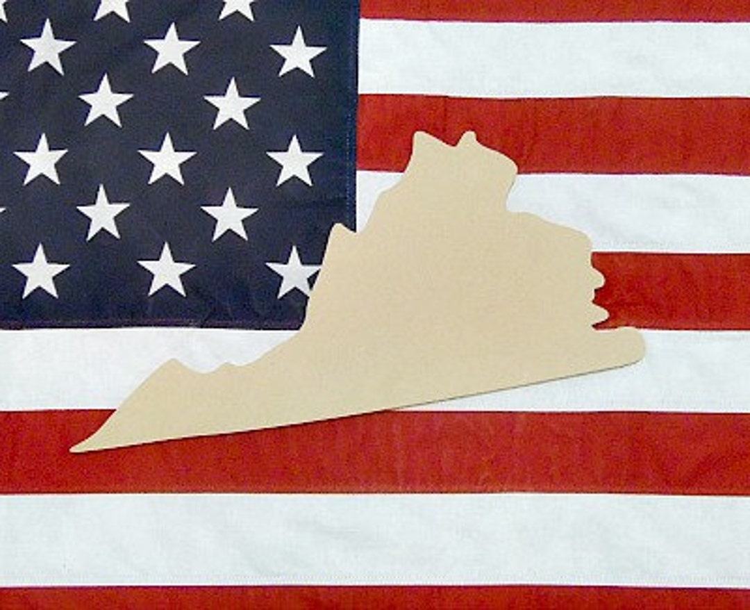 Virginia Unfinished Wooden State Craft Decorable Shape, Any State ...