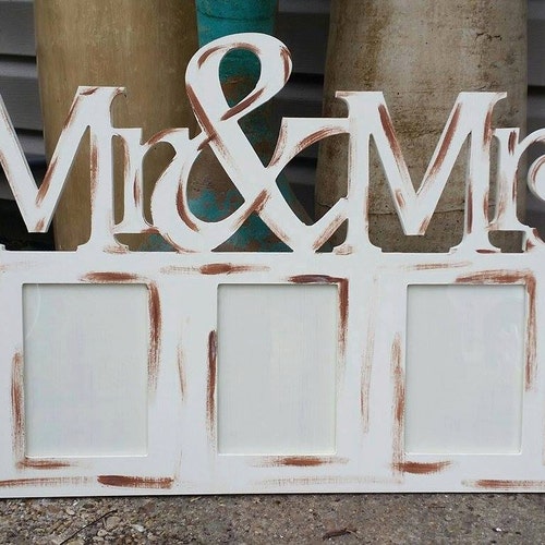Mr and Mrs 3 Picture Frame Wood Art Home Decor Unfinished - Etsy