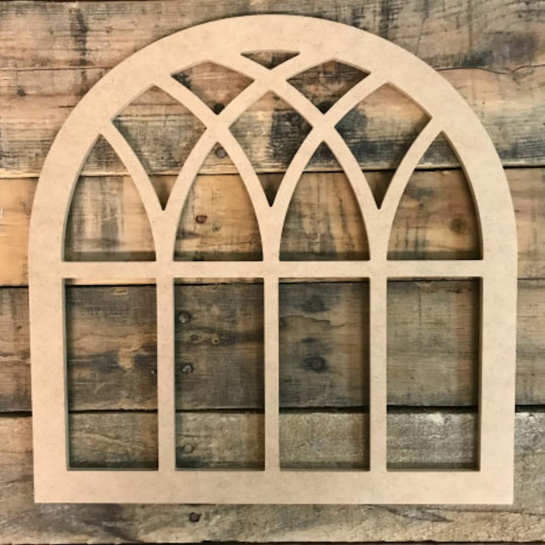 Unfinished Wood Cathedral Window: Farmhouse DIY Wall Decor - Etsy