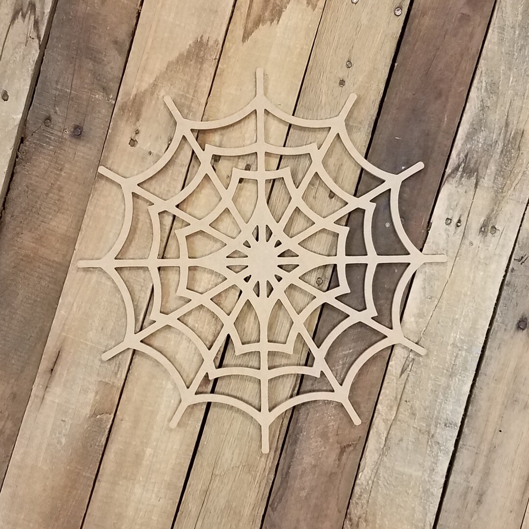 Spiderweb Unfinished Wall Art Wood Cutout, DIY Paintable, Wooden, Arts ...