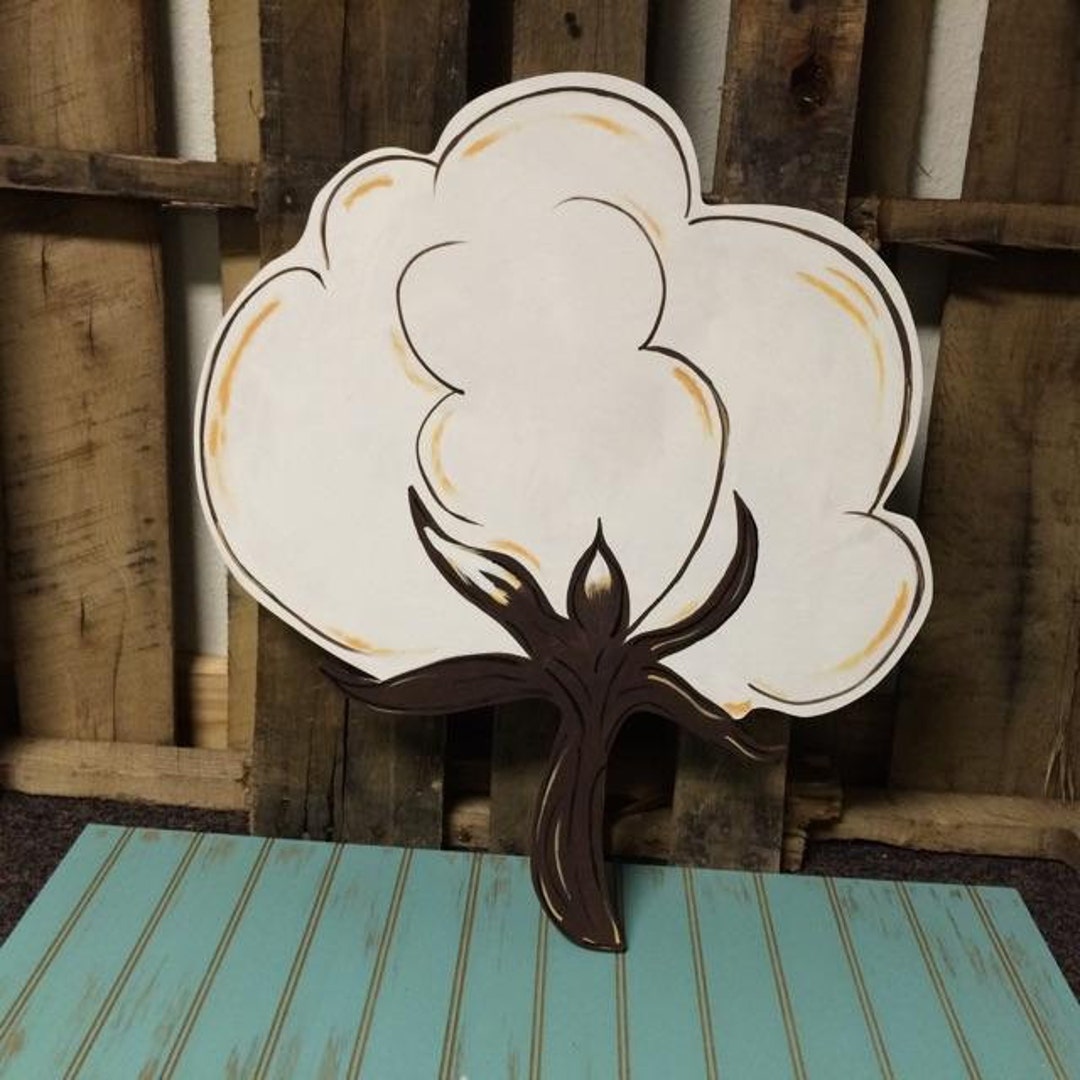 Cotton Boll Unfinished Wooden Cutout. Buy Cotton Boll Fall Décor Shapes ...