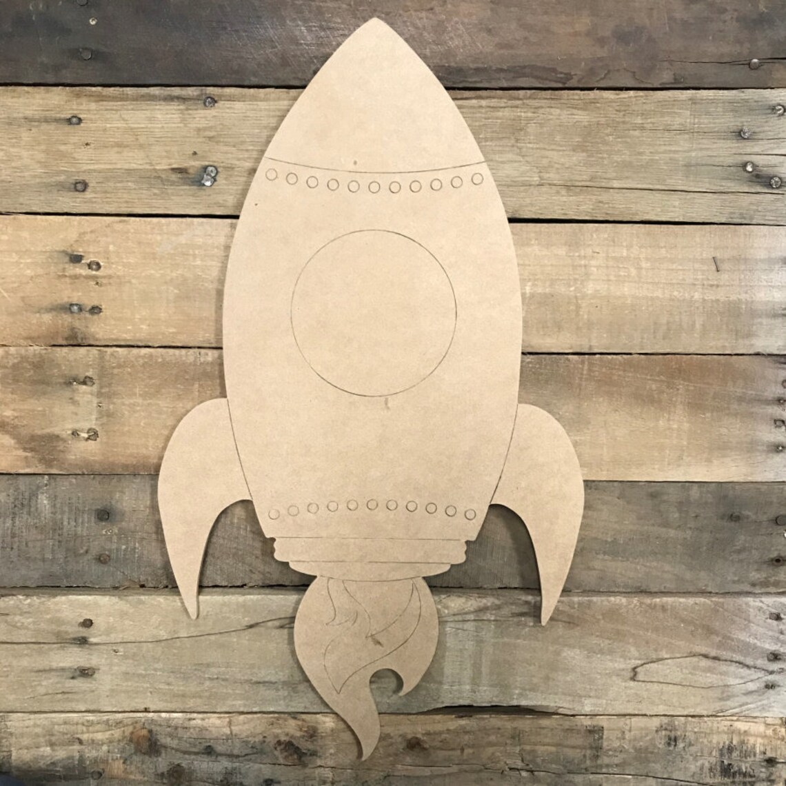 Rocketship Wood Cutout, Spacecraft Space Rocket Shuttle Liftoff ...