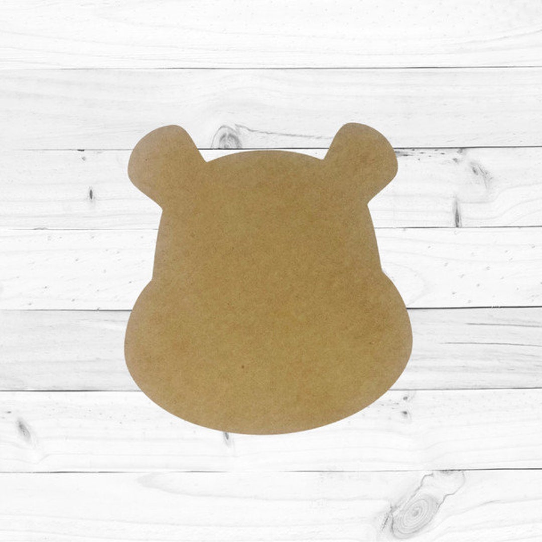 Bear Face, MDF Unfinished Wooden Craft - Etsy