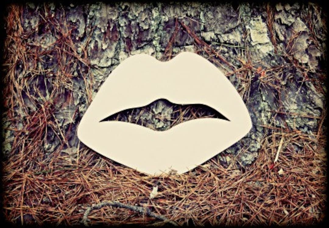 Lips Open Shape Paris Unfinished Wooden Craft Cutout, Do It Yourself ...