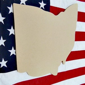 Ohio Unfinished Wooden State Craft Decorable Shape, Any State Available ...