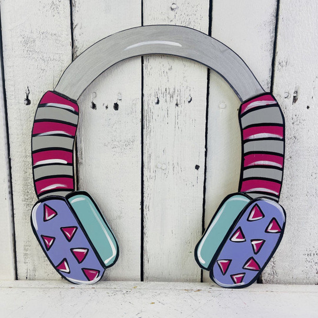 Headphones, 90's Shapes, MDF Wooden Craft, Unfinished Craft - Etsy