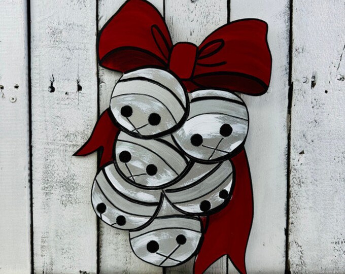 Jingle Bell With Ribbon Cutout, Unfinished Wall Art, DIY Paintable ...