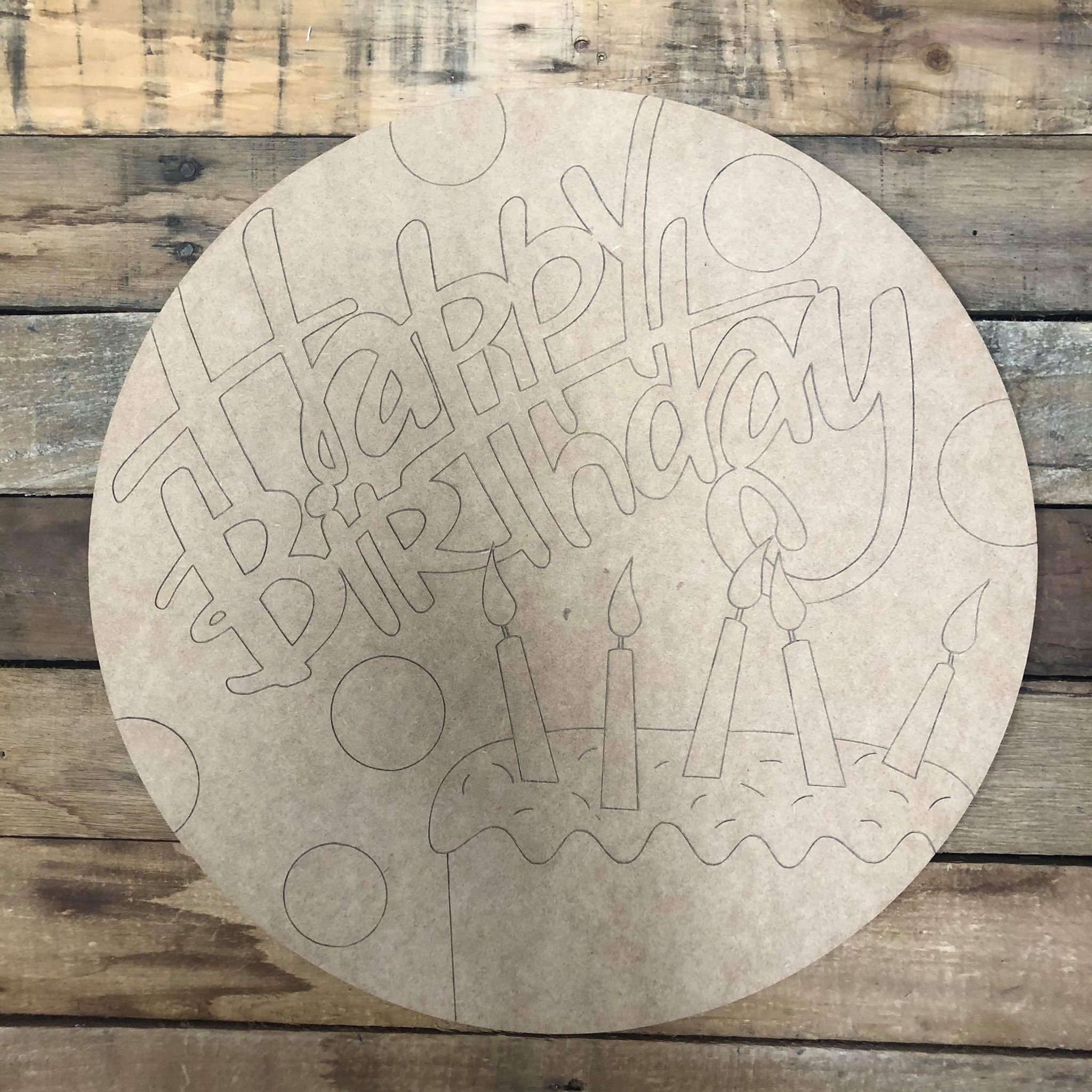 Happy Birthday Circle Birthday Shape Festive Birthday Party - Etsy