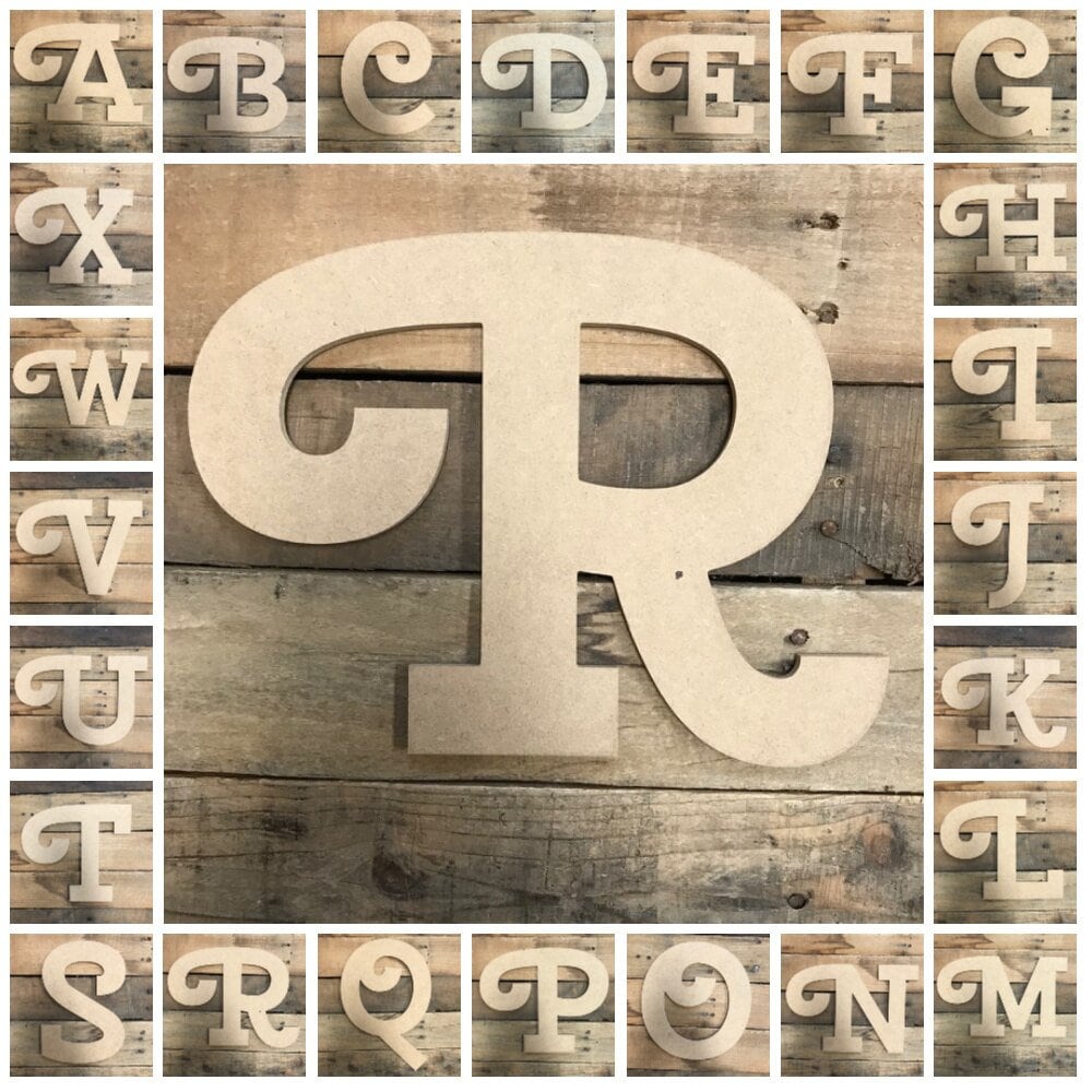 Unfinished Wooden Alphabet Letters: DIY Craft MDF Decor - Etsy