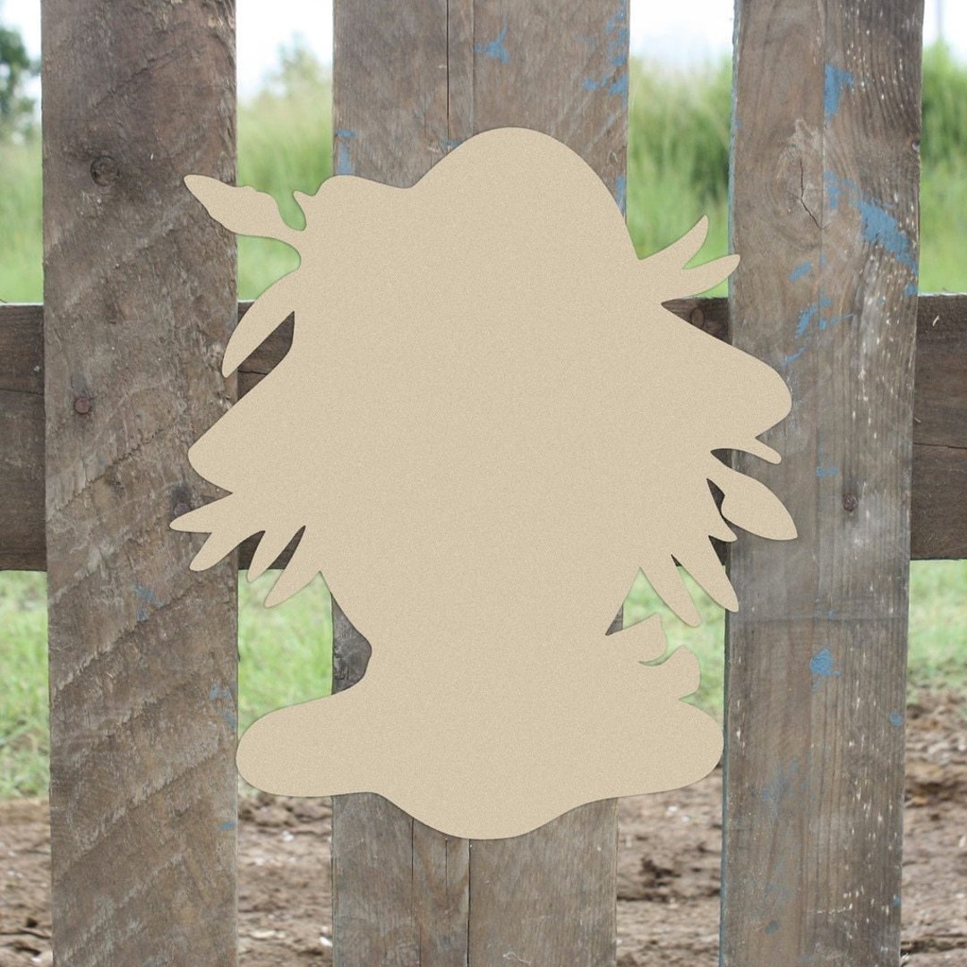 Scarecrow Head Wooden Unfinished Cutout. Buy Scarecrow Head Fall Décor ...