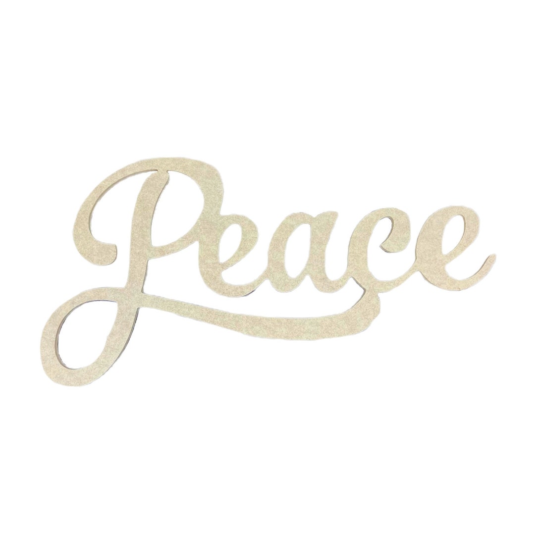 Peace Script Word Cutout | Wooden Word | Kitchen Decorations | Wreath ...