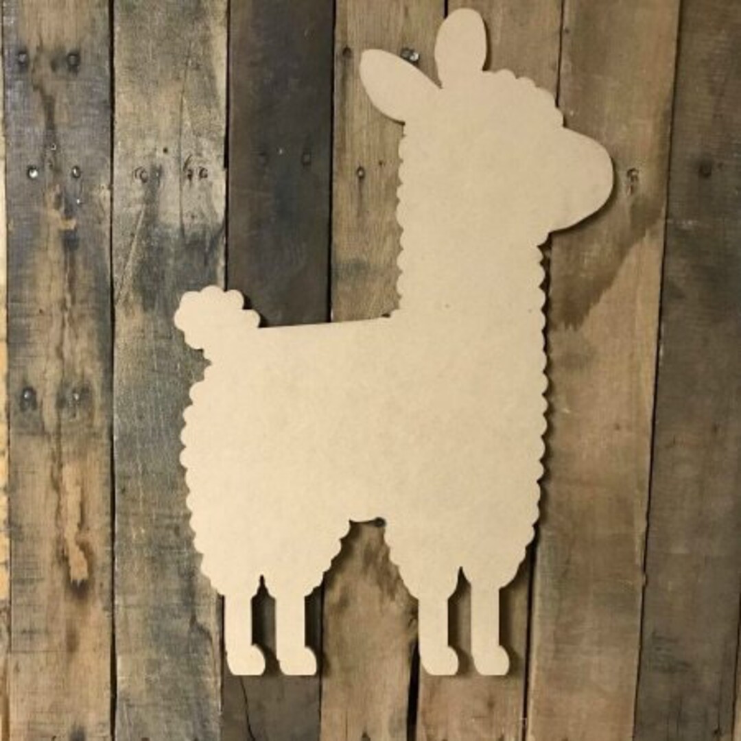 Wooden Llama Shape, Wooden Llama Door Hanger, Unfinished Wooden Craft ...