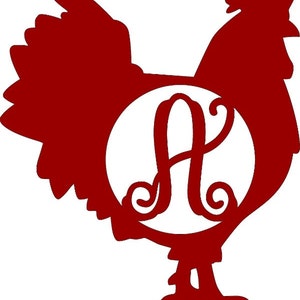 Small Monogram Wooden Letter Rooster, Chicken Rooster Initial DIY ...