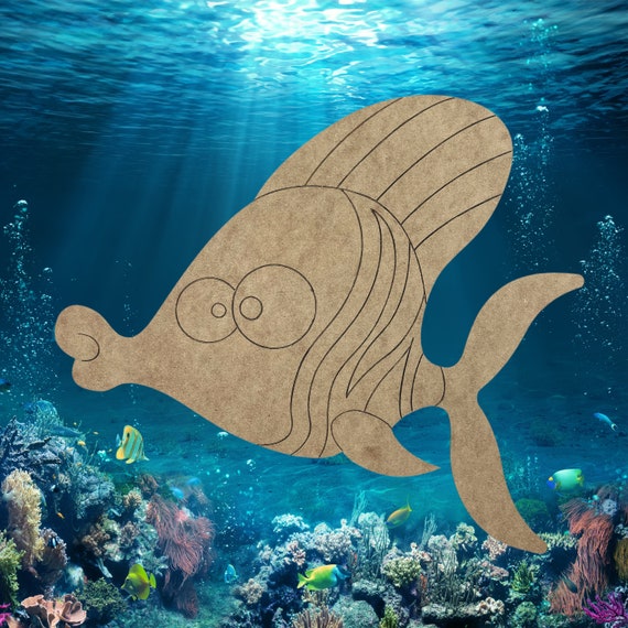 Buy Our Cartoon Kissy Fishy Wooden Craft Cutout today | Etsy