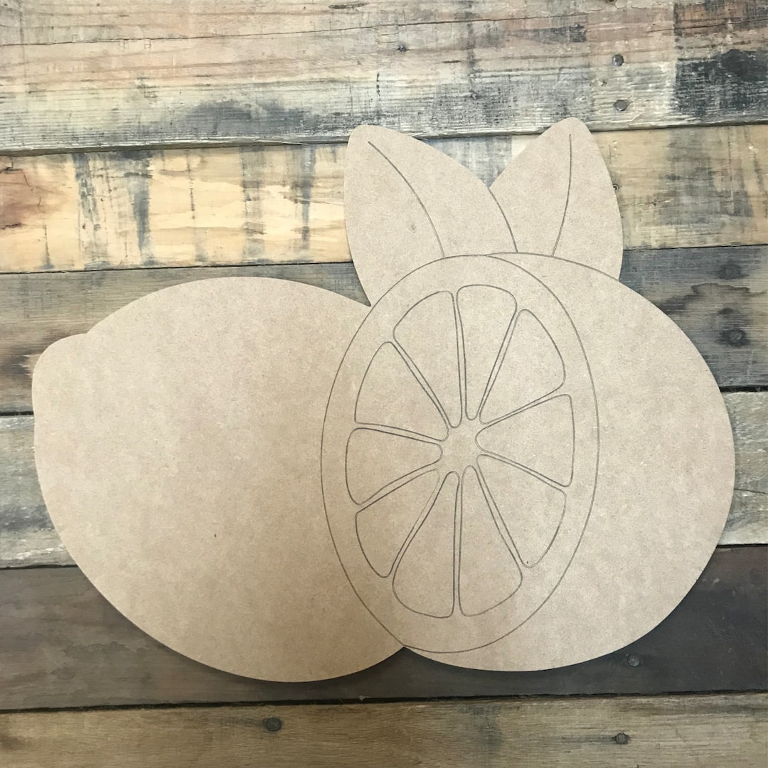 Lemon, Citrus Fruit Lemon Sliced Unfinished Wooden Craft, Summer ...