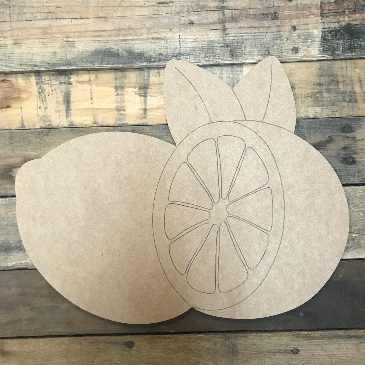 Lemon Citrus Fruit Lemon Sliced Unfinished Wooden Craft | Etsy