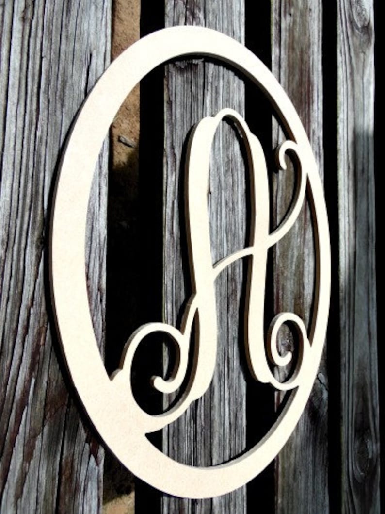 Small Wood Monogram Letter Door Hanger Framed Letter - Etsy