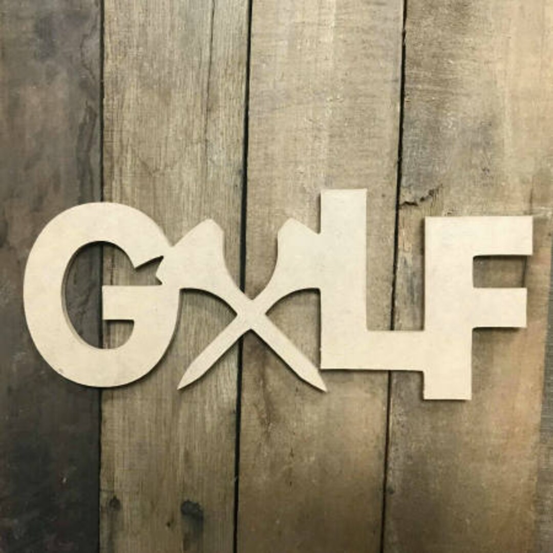 Golf Word Unfinished, Shape, Paintable Golf Sport Word, Golf With ...