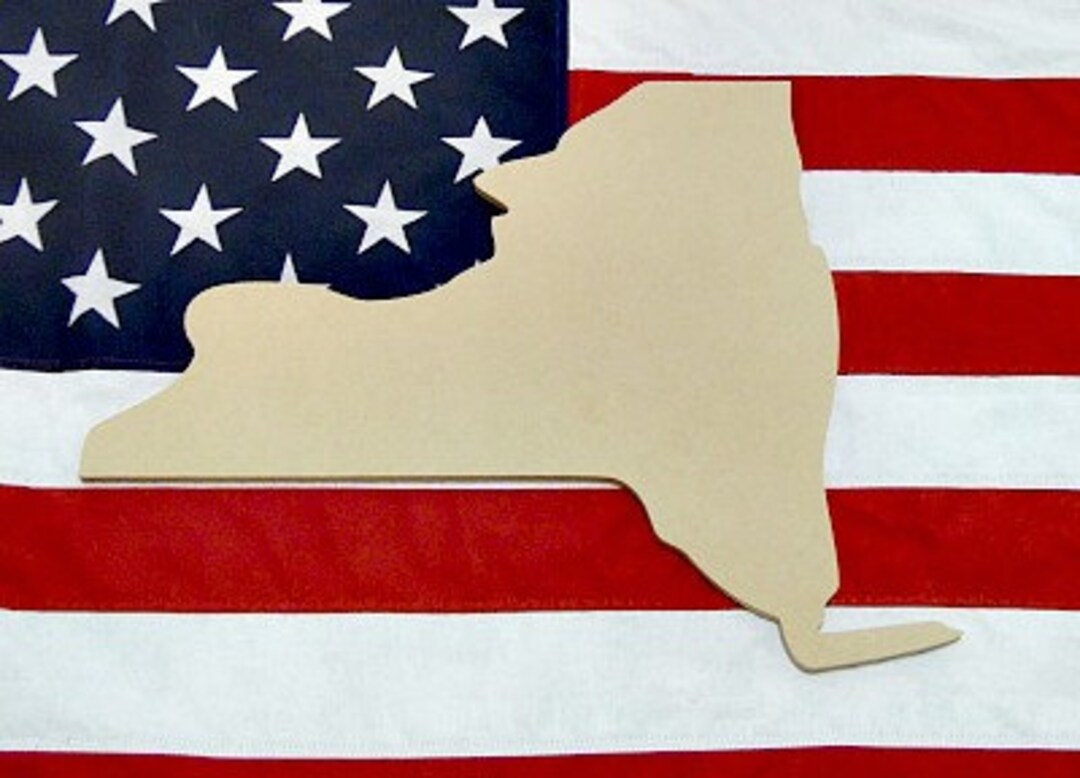 New York Unfinished Wooden State Craft Decorable Shape, Any State ...