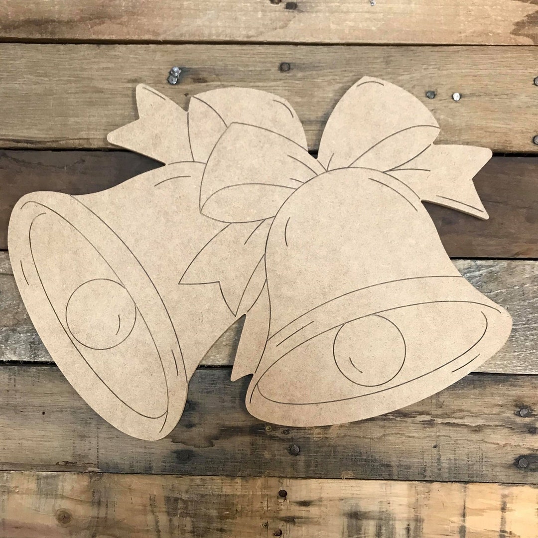 Christmas Bells Cutout: DIY Holiday Art Craft, Unfinished Wood Shape - Etsy