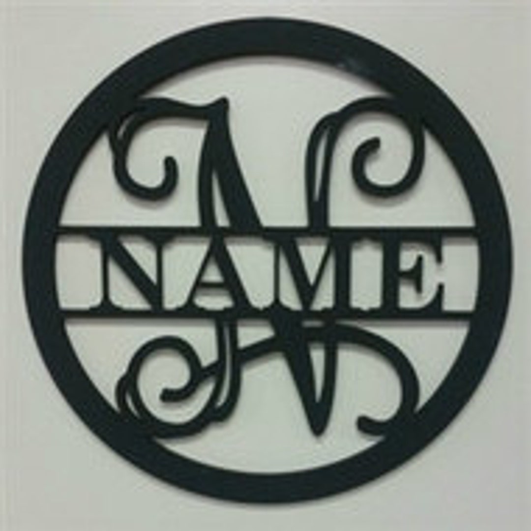 Personalized Circle Monogram Last Name Sign, Family Door Hanger ...