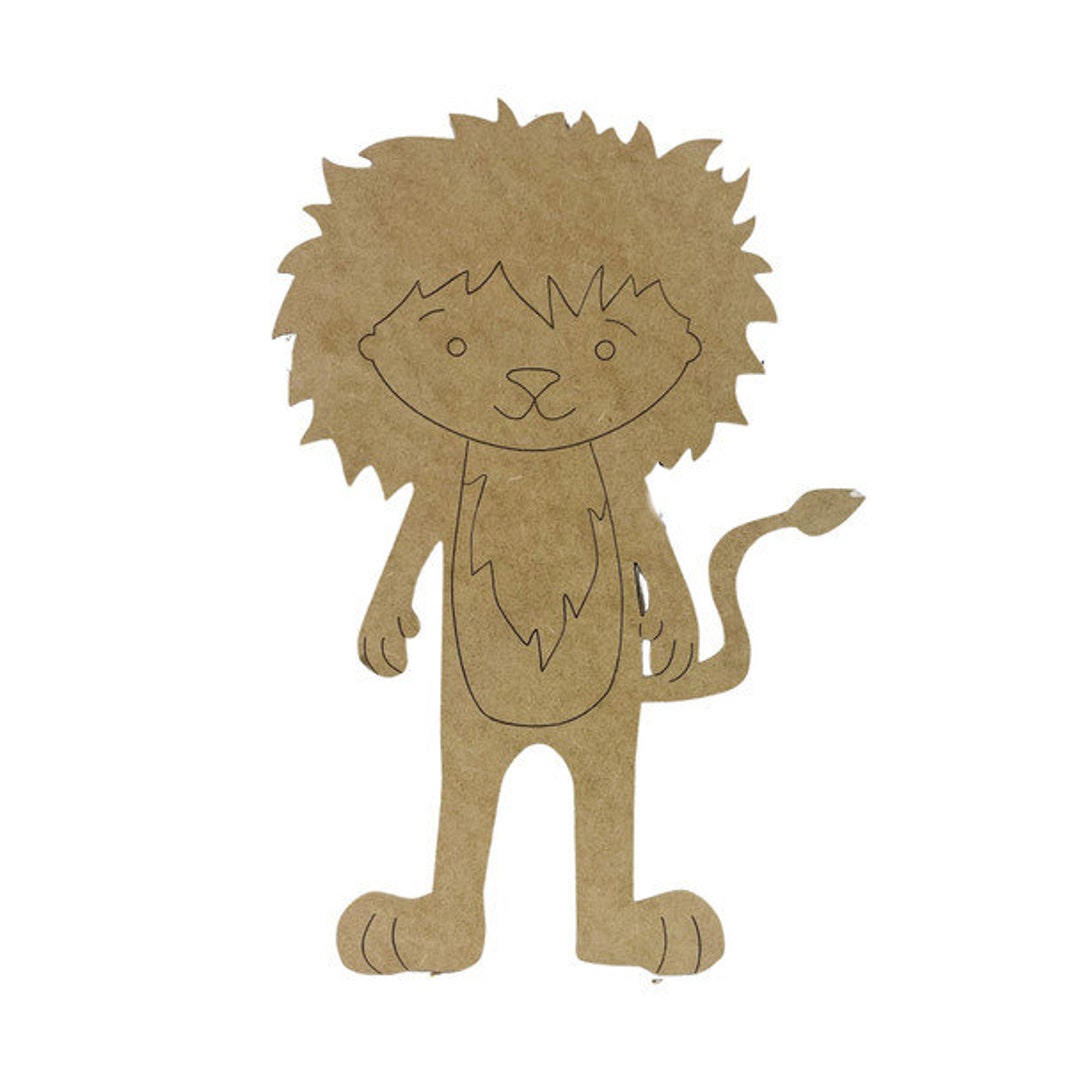 Cowardly Lion, Cartoon Shape, MDF Wooden Craft, Unfinished Craft - Etsy