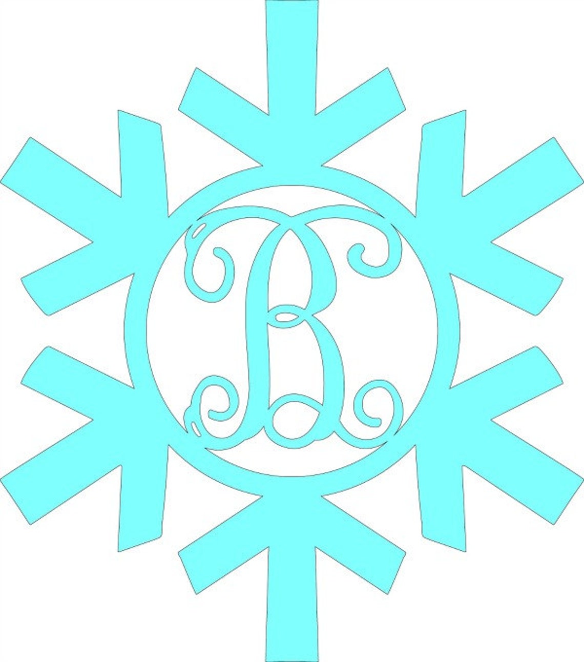 Small Monogram Wooden Letter Snowflake, DIY Unfinished Crafts - Etsy