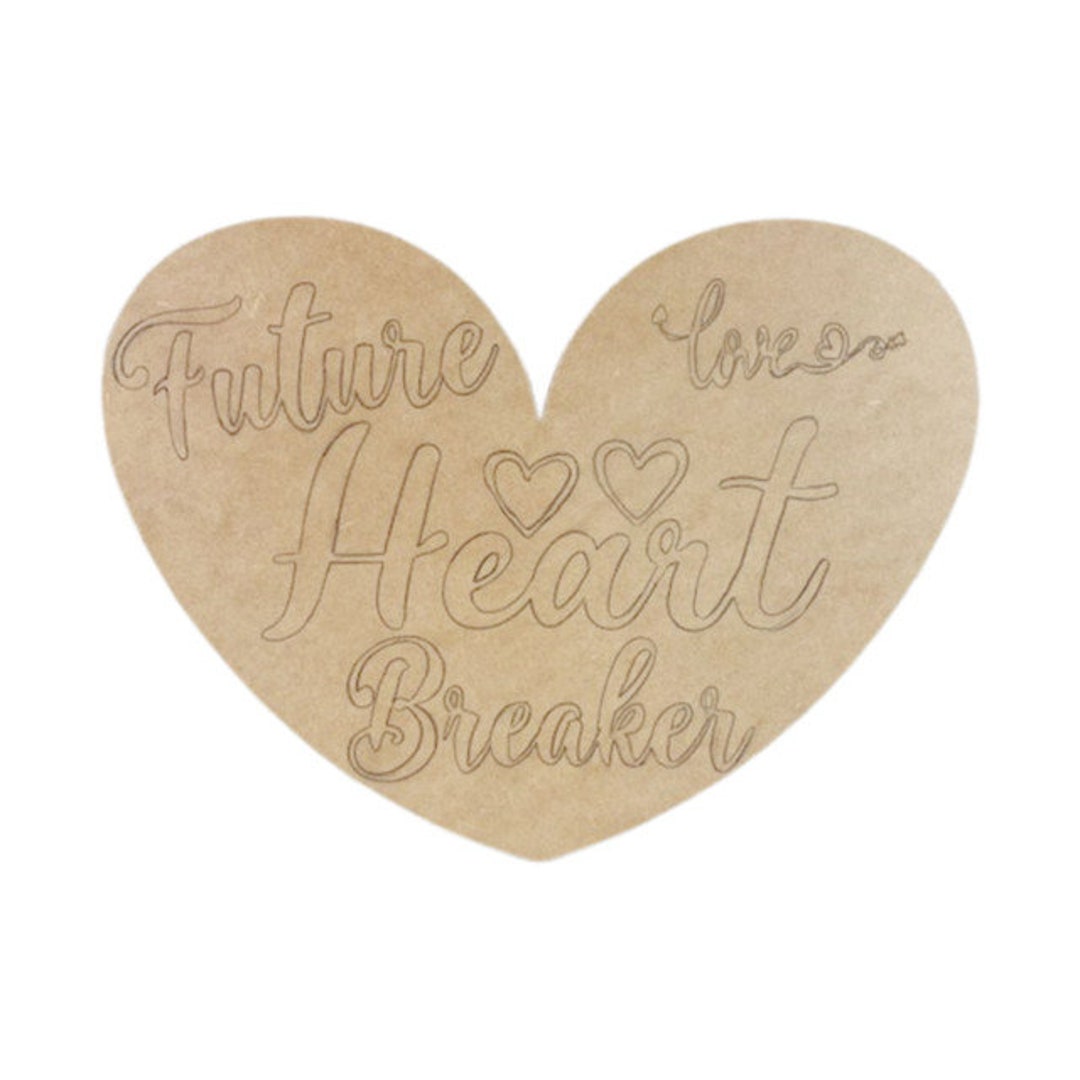 Future Heartbreaker Cutout, Unfinished Shape, Valentine Paint by Line ...