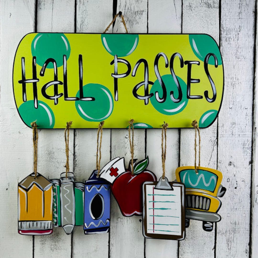 Hall Pass Sign, Teacher Shapes, Paint by Line, BAC - Etsy