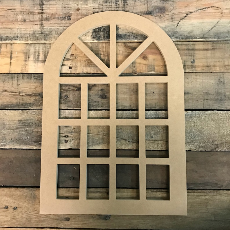 Wooden Cathedral Window Decor Unfinished Wood Decor Window - Etsy