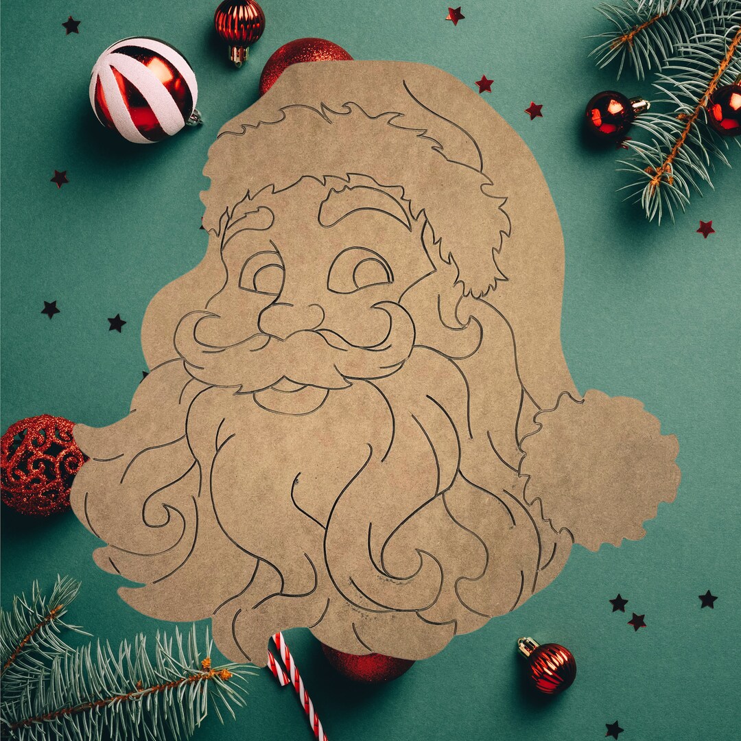 Vintage Santa Head Wood Cutout: DIY Christmas Craft Shape - Etsy
