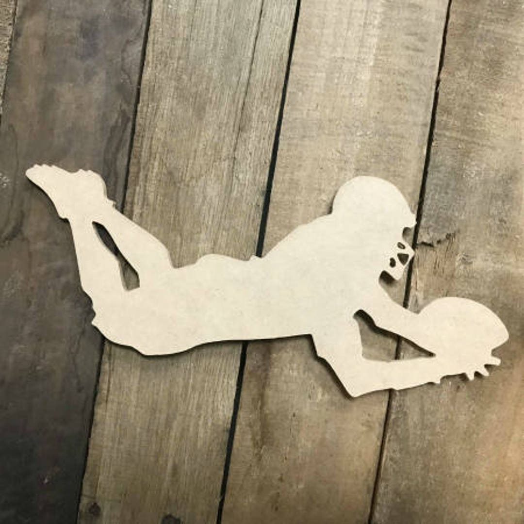 Football Player Diving MDF Craft Shape: DIY Varsity Sport Art - Etsy