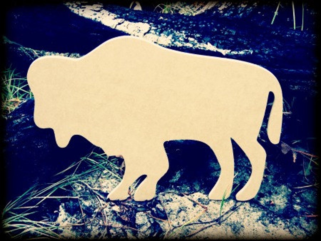 Buffalo Unfinished Wooden Craft Shape, DIY, Great Plains Animal Indian ...