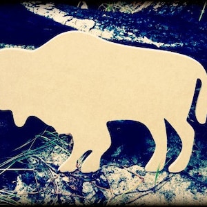Buffalo Unfinished Wooden Craft Shape, DIY, Great Plains Animal Indian ...