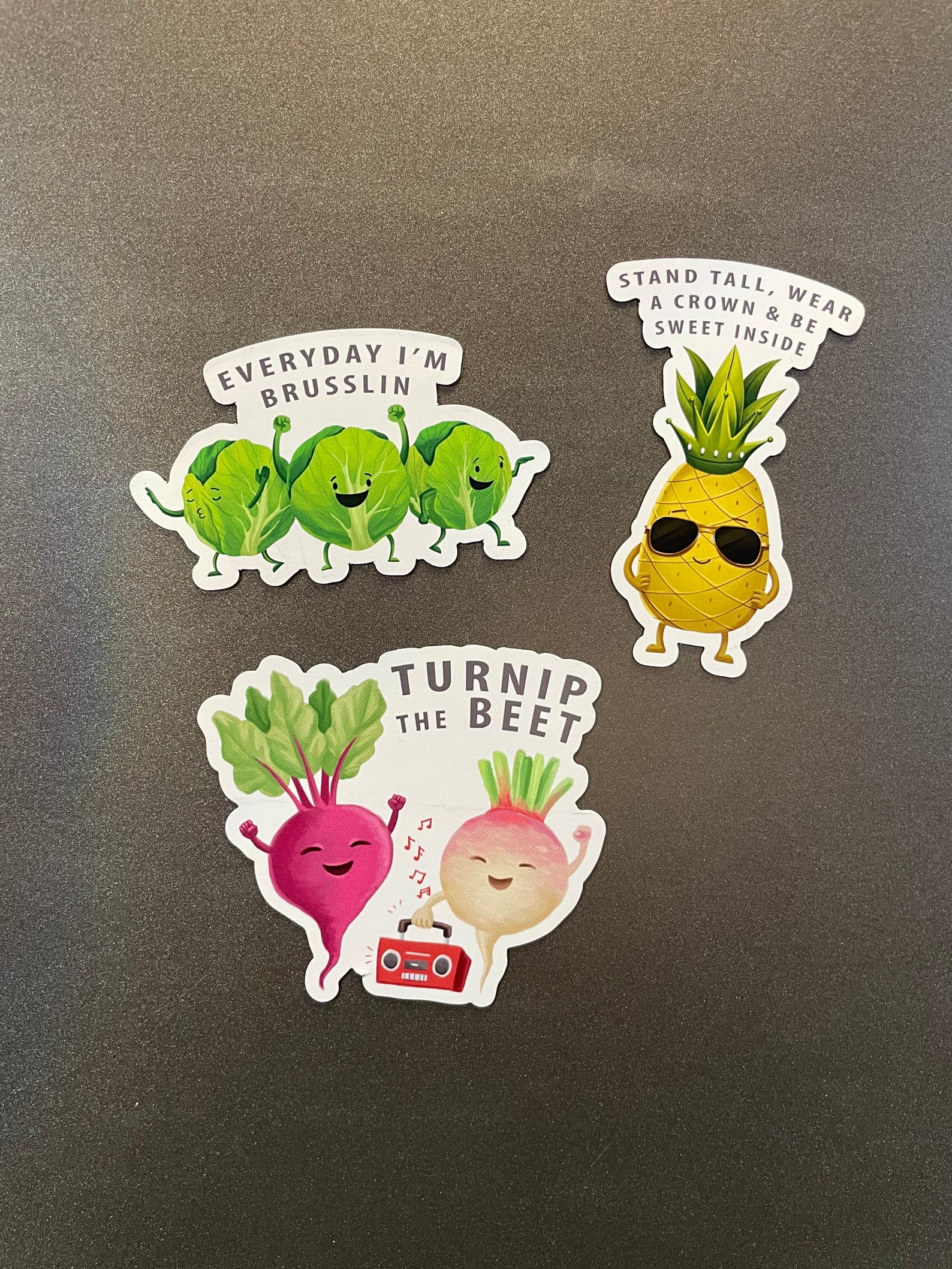 Set of 3 Refrigerator Magnets Veggie Pun Kitchen Decor - Etsy