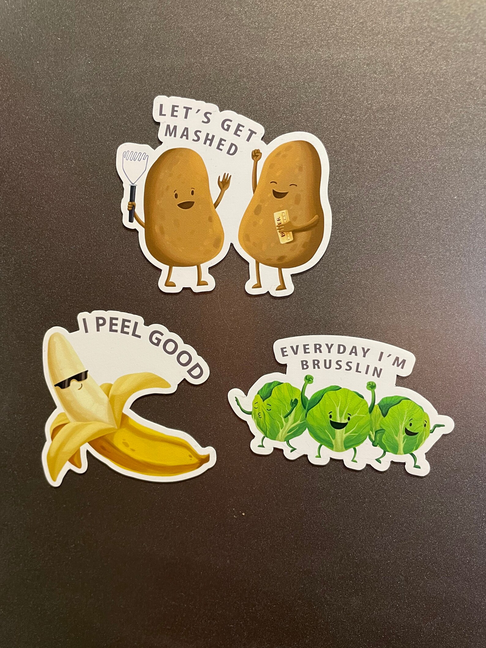 Set of 3 Refrigerator Magnets Veggie Pun Kitchen Decor - Etsy