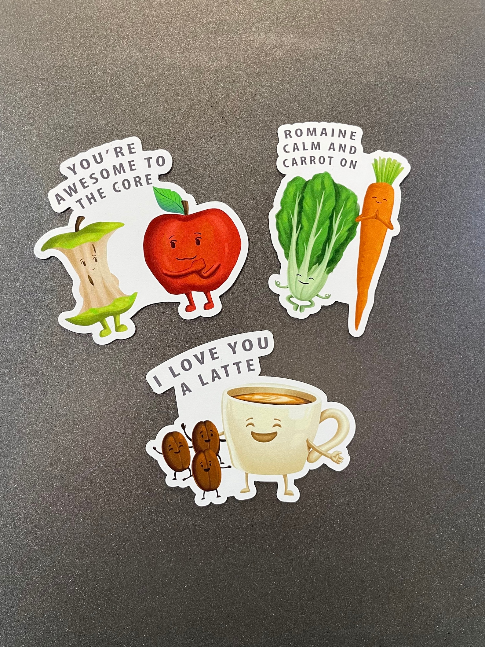 Set of 3 Refrigerator Magnets Veggie Pun Kitchen Decor - Etsy