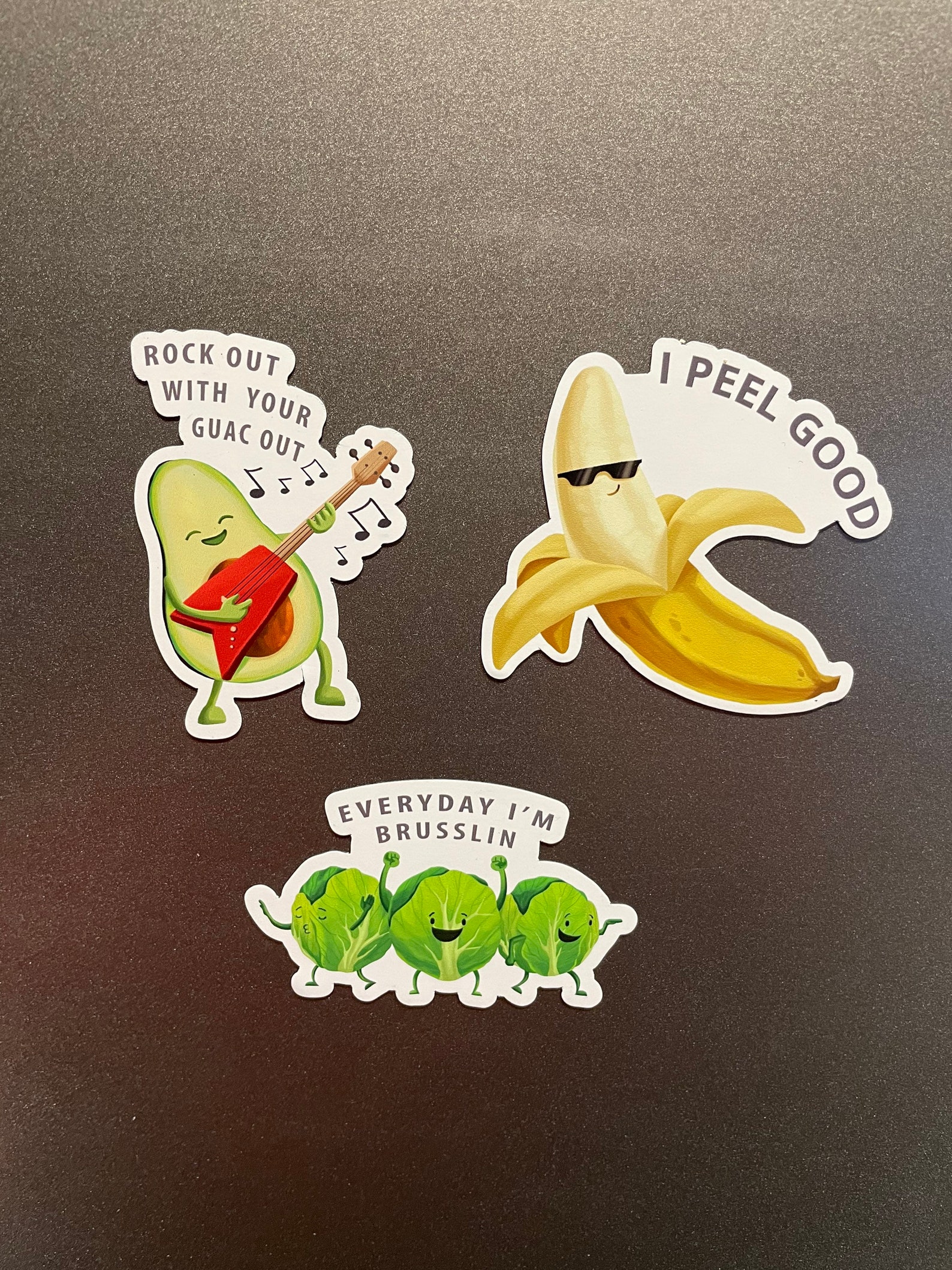 Set of 3 Refrigerator Magnets Veggie Pun Kitchen Decor - Etsy