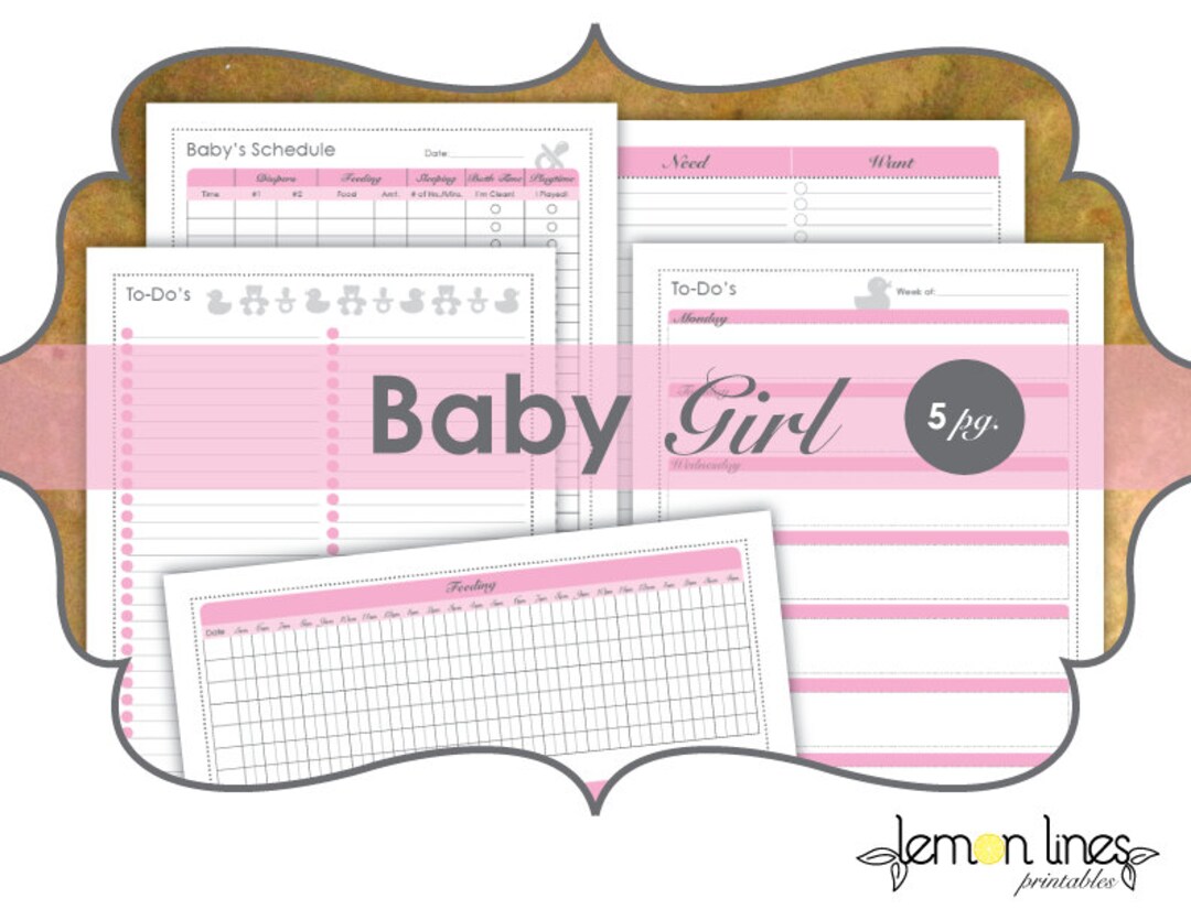 Baby Girl Printable Pack - INSTANT DOWNLOAD - Etsy