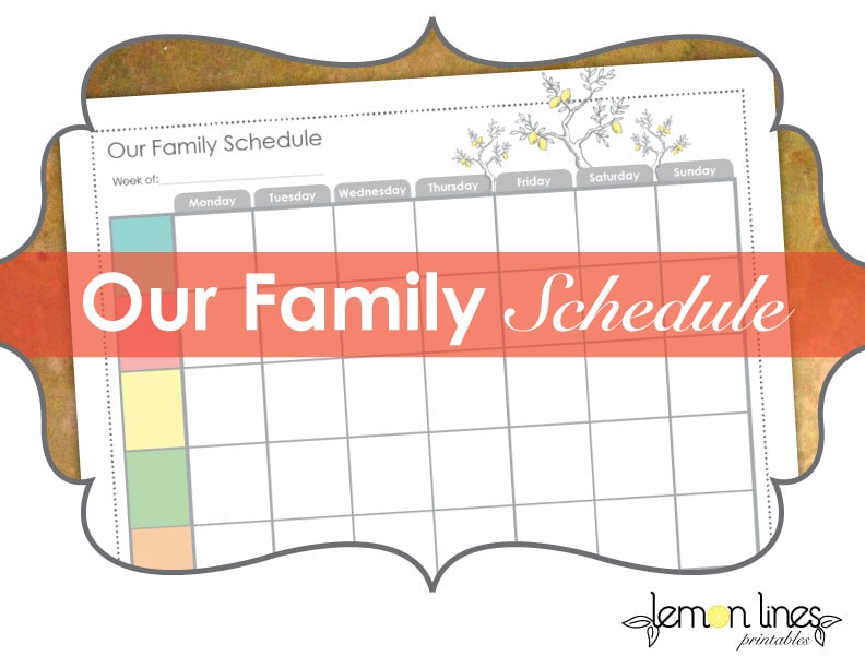 Weekly Family Schedule Printable - INSTANT DOWNLOAD - Etsy