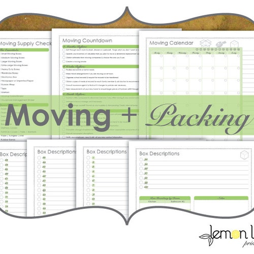 Moving & Packing Printables Pack INSTANT DOWNLOAD - Etsy