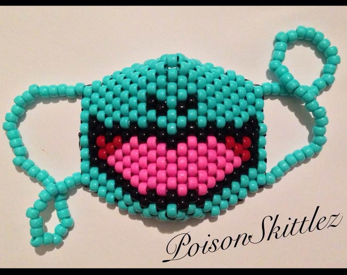Kandi Glow in the Dark Gas Mask white and Rianbow Kawaii, Rave ...