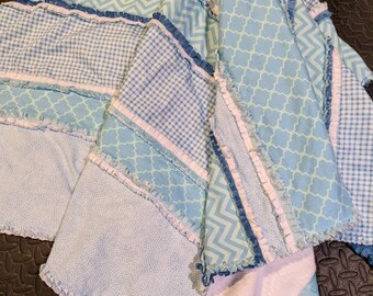 Blue Rag Quilt - Etsy