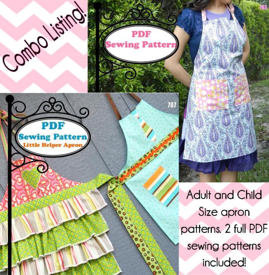 Adult and Child Aprons PDF Sewing Pattern -- Instant Download! - Etsy