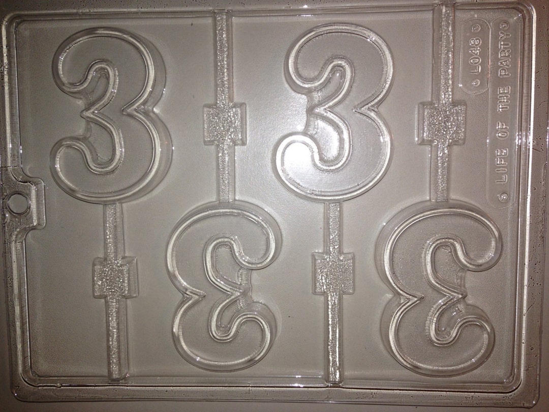 L48 - Chocolate Lollipop Mold - Number 3 - Etsy