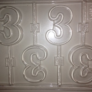 L48 - Chocolate Lollipop Mold - Number 3 - Etsy