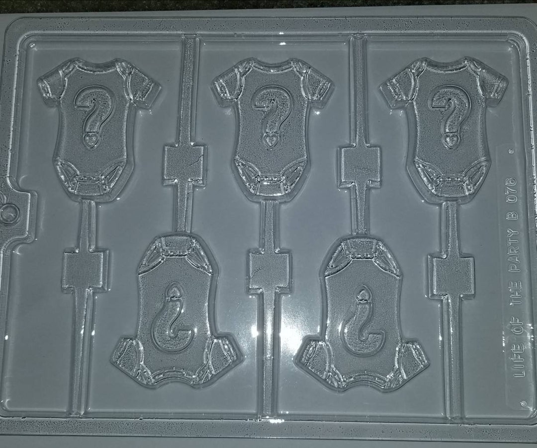 B76 Gender Reveal Baby Onsie Question Mark ? Chocolate Lollipop Mold - Etsy