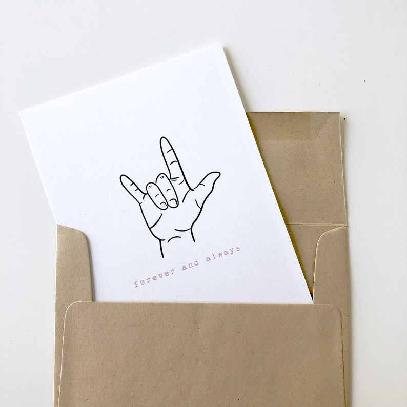 I Love You Sign Language Card. Valentines Day Card. - Etsy