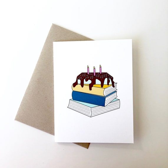 Book Lover Birthday Card. Bookish Birthday Card. Reading | Etsy